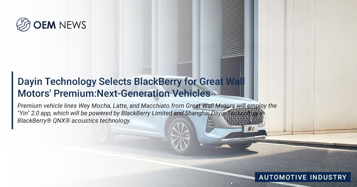Dayin Technology Selects BlackBerry for Great Wall Motors' Premium Next ...