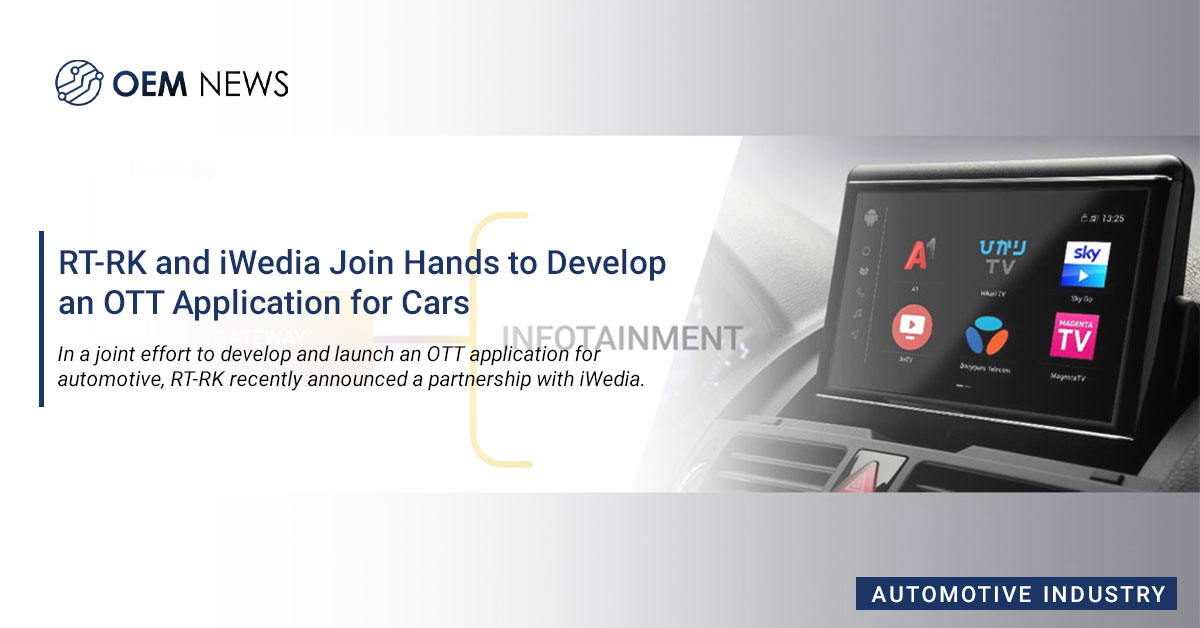 RT-RK and iWedia Join Hands to Develop an OTT Application for Cars